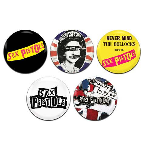 Sex Pistols Punk Rock 70 S 25mm 1 Inch D Pin Button Badges 5x Set