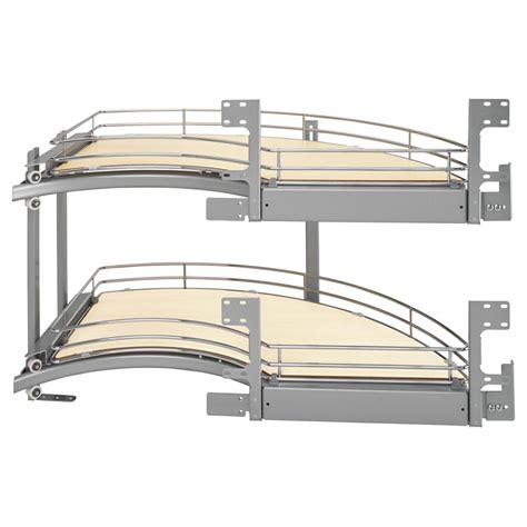 REV A SHELF Two Tier Curve Organizer For Blind Left Maple Rev A