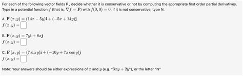 solved for each of the following vector fields f decide