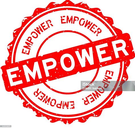 Grunge Rouge Empower Mot Rond Tampon De Sceau En Caoutchouc Sur Fond