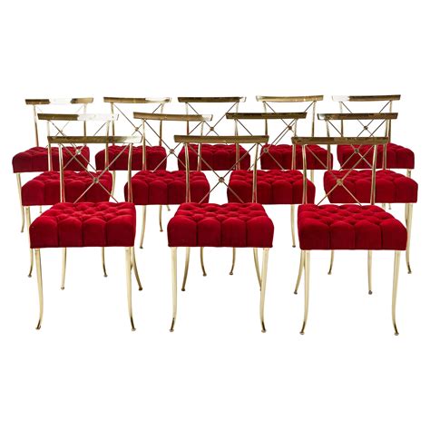 Set Of 12 Neoclassical Brass Dining Chairs For Sale At 1stdibs