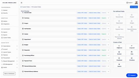 Adding Custom Fields To A Purchase Order Form Team Procure