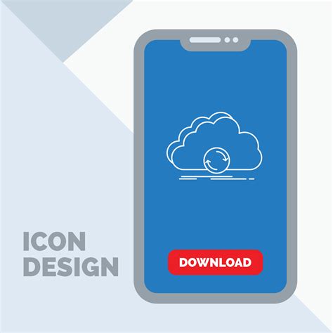 Cloud Syncing Sync Data Synchronization Line Icon In Mobile For Download Page 12870849