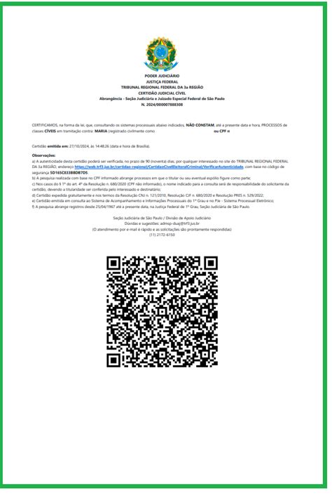 Trf Certidao De DistribuiÇÃo Da JustiÇa Federal
