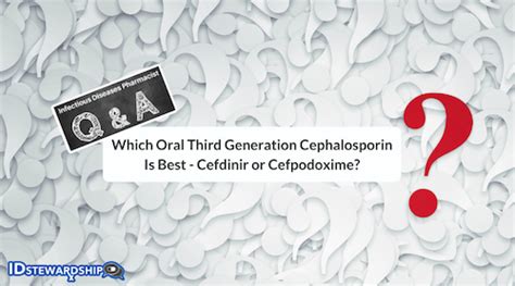 Which Third Generation Oral Cephalosporin Is Best Cefdinir Or