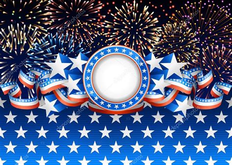 Patriotic Background With Fireworks — Stock Vector © Djahan 26403021