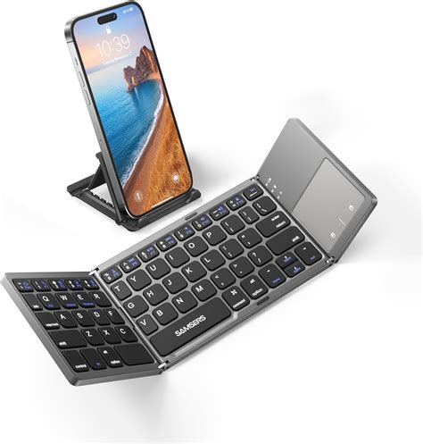 Samsers Foldable Bluetooth Keyboard With Touchpad And Stand Wireless Rechargeable Ios Android