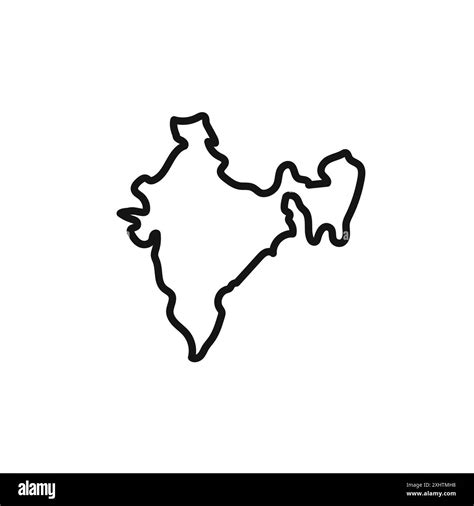 Indian Map Icon Outline Collection Or Set In Black And White Stock Vector Image And Art Alamy