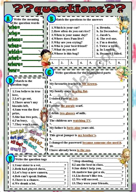 Questions Esl Worksheet By Liliaamalia