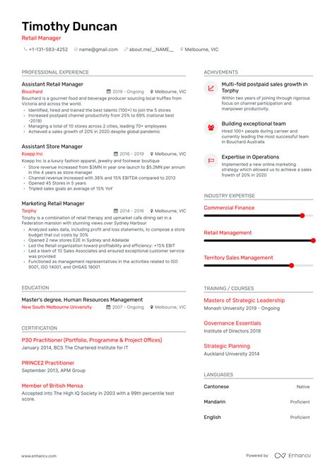 10 Assistant Manager Resume Samples And Tips Layout Skills Keywords Job Description