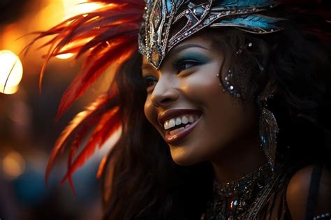 Premium Photo Beautiful Samba Dancers On Carnival