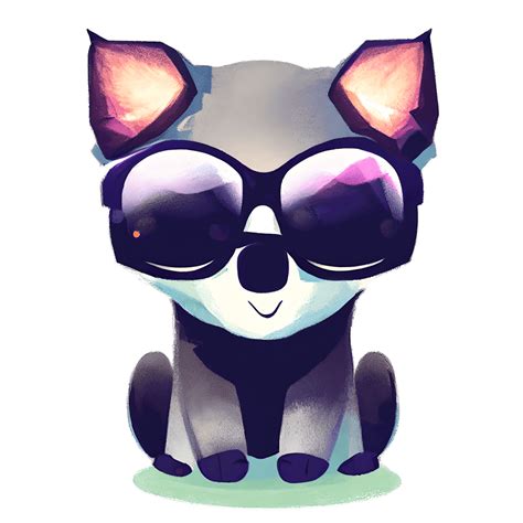 Kawaii Chibi Puppy Wearing Glasses · Creative Fabrica