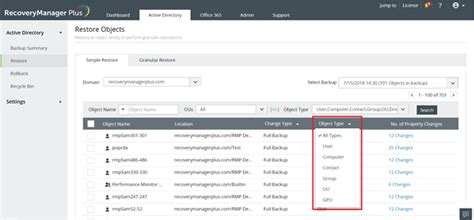 Instantly Restore AD Objects To Any Previous Version ManageEngine Blog