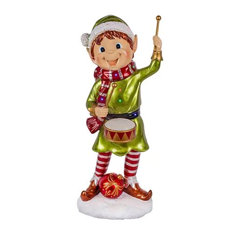 National Tree Company 37 Led Light Up Christmas Pixie Elf With Drums
