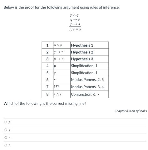 Solved Below Is The Proof For The Following Argument Using Chegg Com