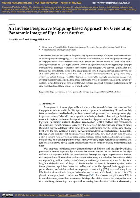 pdf an inverse perspective mapping based approach for generating