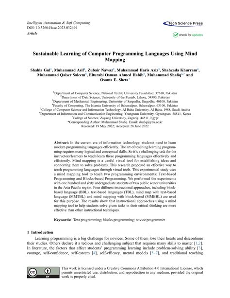 Pdf Sustainable Learning Of Computer Programming Languages Using Mind