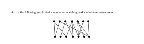 Solved 4 In The Following Graph Find A Maximum Matching