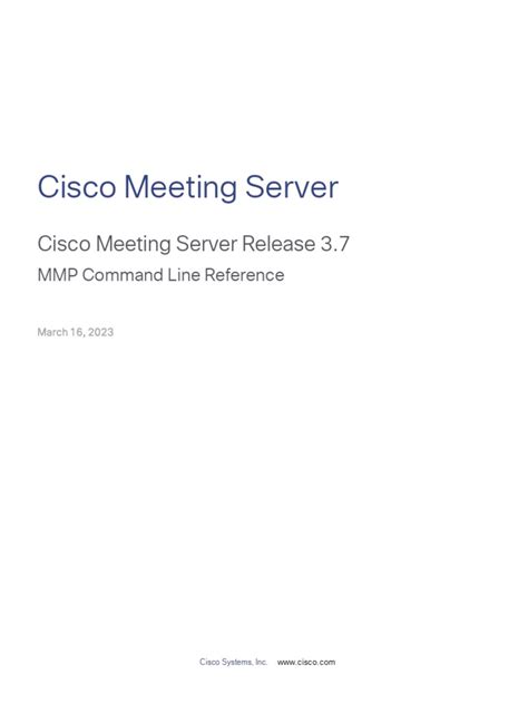 Cisco Meeting Server Mmp Command Reference 3 7 Pdf I Pv6 Domain