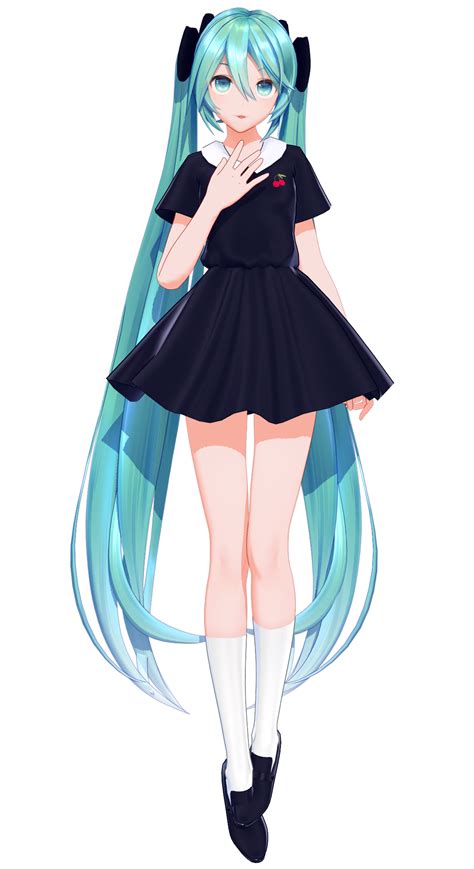 Mmd Model Dl Yyb Black Dress Miku By Paprika1423 On Deviantart