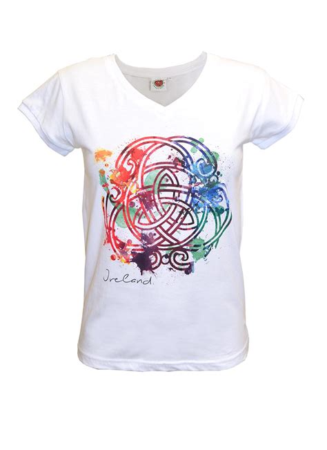 Ladies White Celtic Knot T Shirt Blarney