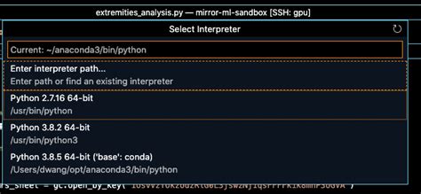 remote ssh workspace cannot find python interpreter · issue 16286
