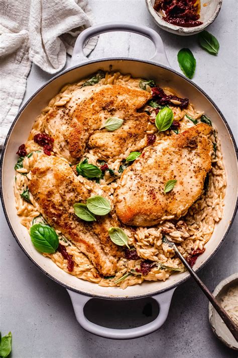 Chicken Mushroom Orzo Skillet 30 Minute Recipe Platings Pairings