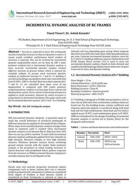 Incremental Dynamic Analysis Of Rc Frames Pdf