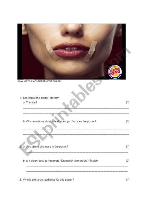 Analyze The Advertisement Esl Worksheet By Jeanifer1301