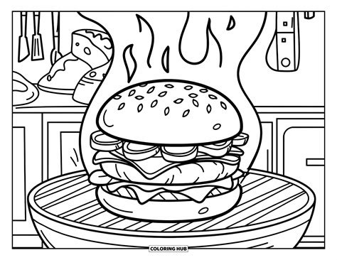 85 Dibujos De Hamburguesas Con Queso Para Colorear Para Niños Y