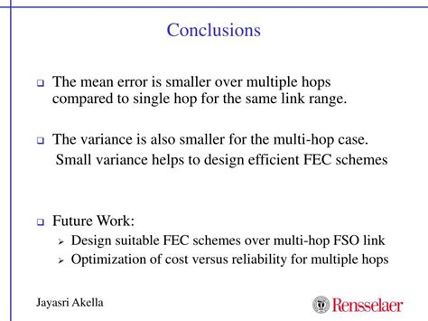 Ppt Error Analysis Of Multi Hop Free Space Optical Communication Powerpoint Presentation Id