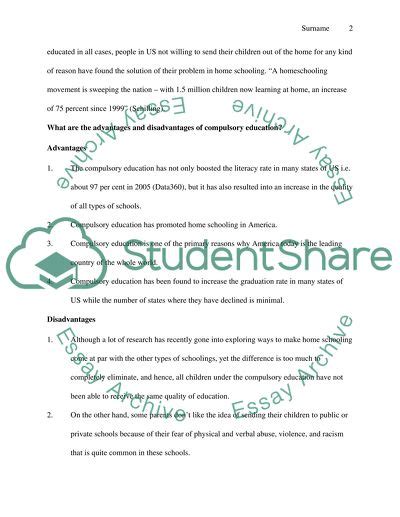 Compulsory Education Essay Example Topics And Well Written Essays