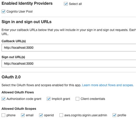 Cognito User Pool Hosted Ui Minimal Code Grant Sign In Example From A React Web App · Issue