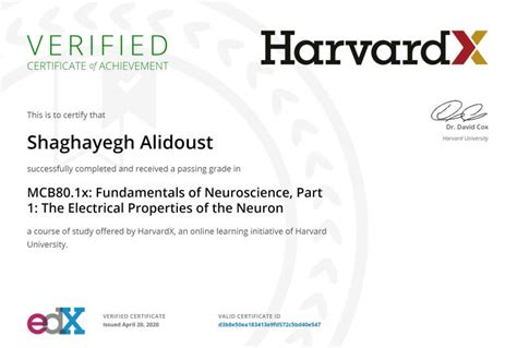 Edx Onlinecourse Harvarduniversity Shaghayegh Alidoust