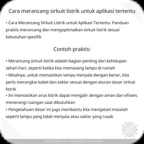 Cara Merancang Sirkuit Listrik Untuk Aplikasi Tertentu Electricity Magnetism