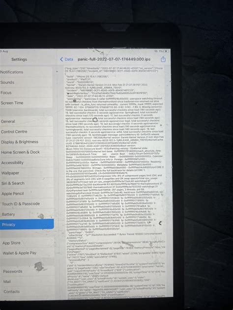 Can Anyone Tell Me What This Panic Log Is Ipad 7th Gen Keeps Restarting
