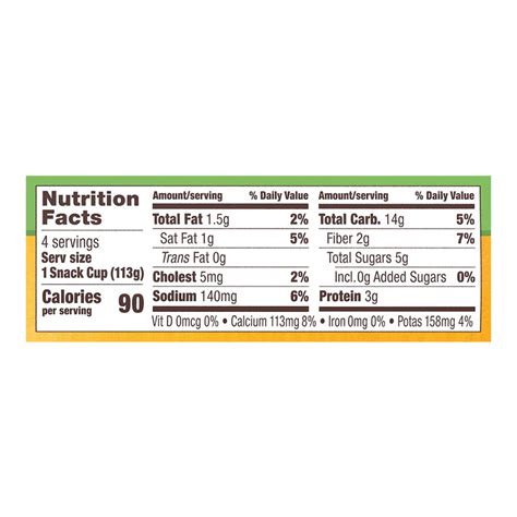 Kozy Shack Simply Well Pudding Tapioca Nutrition Facts