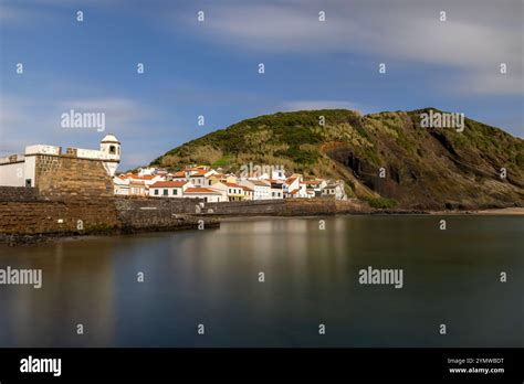 The Historic Centre Of Horta Faial Island Azores Along The City Wall With A View Of Porto Pim