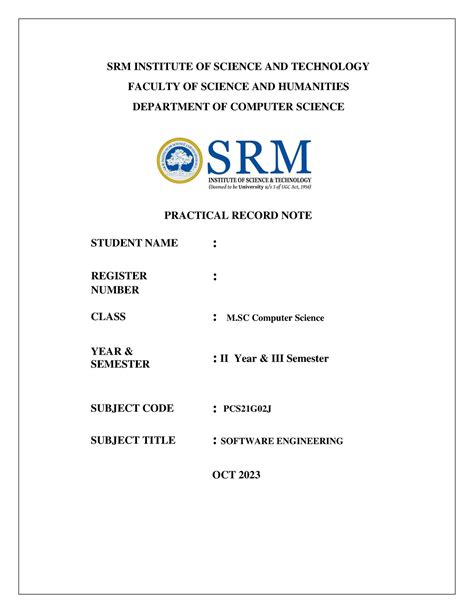 software front page srm institute of science and technology faculty