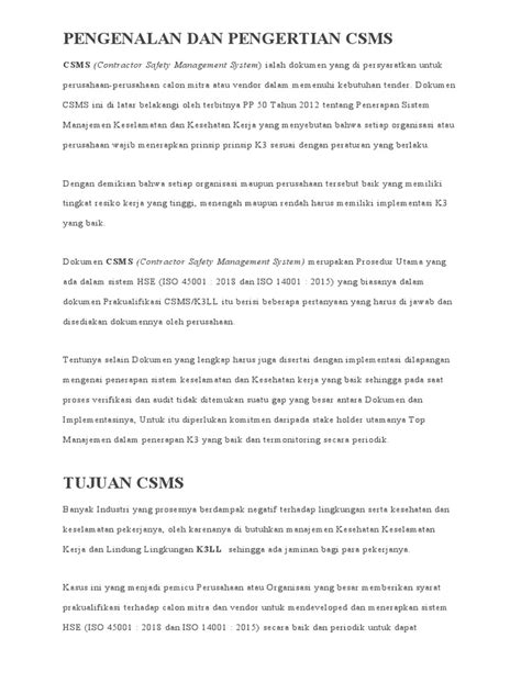 Pengertian Csms Pdf
