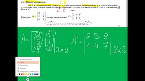 Matriz Transposta Youtube