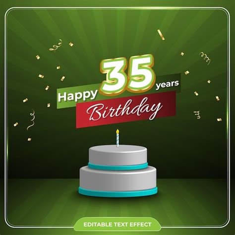 Modelo De Cartaz De Aniversário De 35 Anos De Celebração Vetor Premium