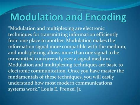Ppt Modulation And Encoding Powerpoint Presentation Free Download