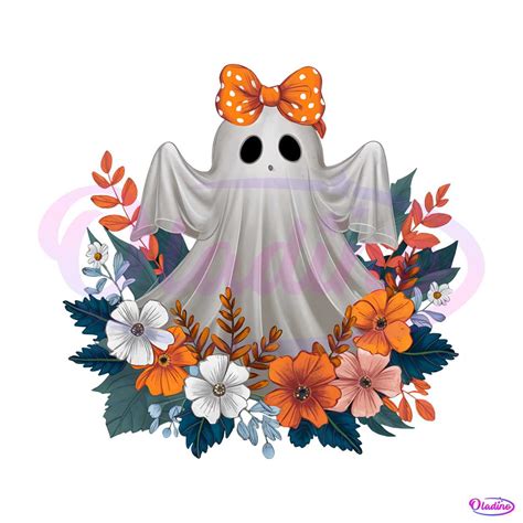 Floral Ghost Autumn Cute Halloween Png
