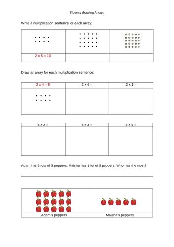 Multiplication And Using Arrays To Solve Problems Teaching Resources