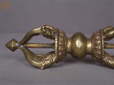 10 Brass Tibetan Buddhist Five Progned Vajra Exotic India Art