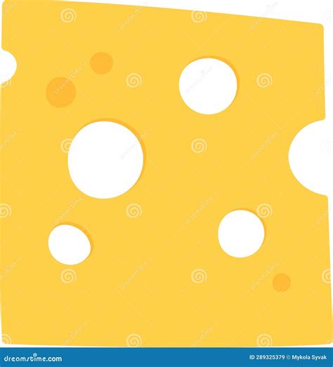 Cheese Food Slice Stock Vector Illustration Of White 289325379