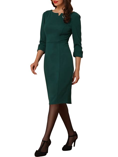 Allegra K Vintage Dress For Womens 34 Sleeve 2024 Wear To Work