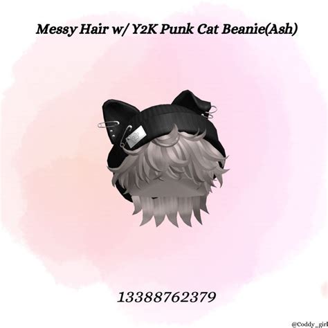 Messy Hair W Y2K Punk Cat Beanie Ash CODE Punk Cats Cat Beanie