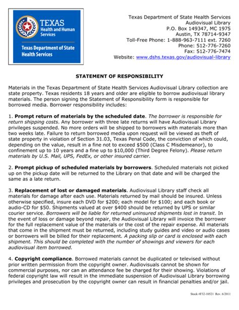 Statement Of Responsibility Templates Pdf Download Fill And Print For Free Templateroller